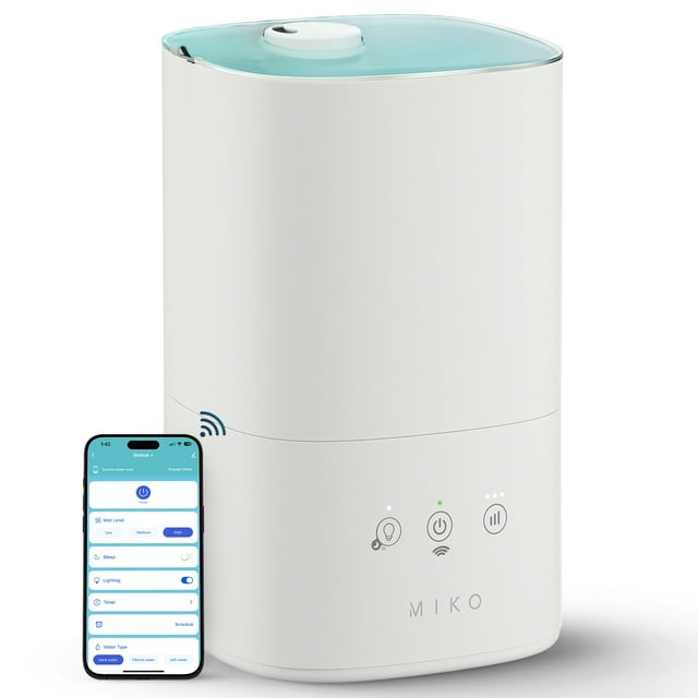 MIKO Smart Humidifier with App Control Ultra-Quiet, Top-Fill Design ...