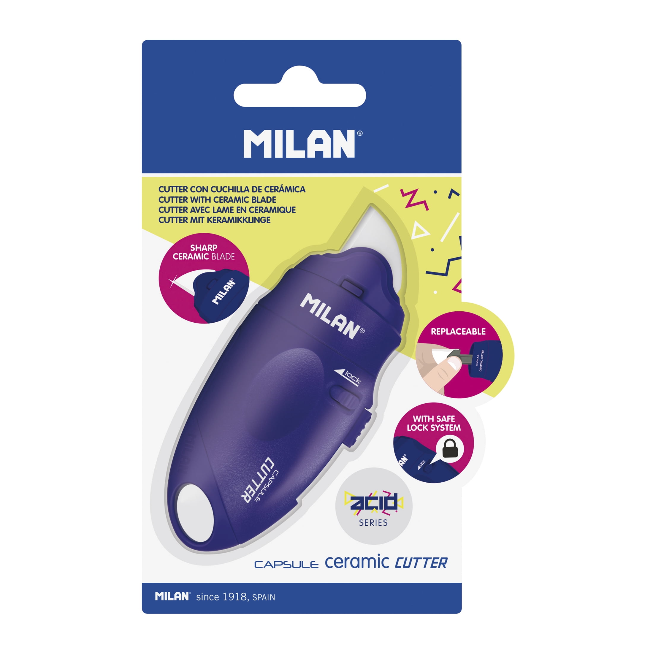 MILAN CAPSULE Straight Edge Ceramic Blade Craft Cutter Blue - Walmart.com