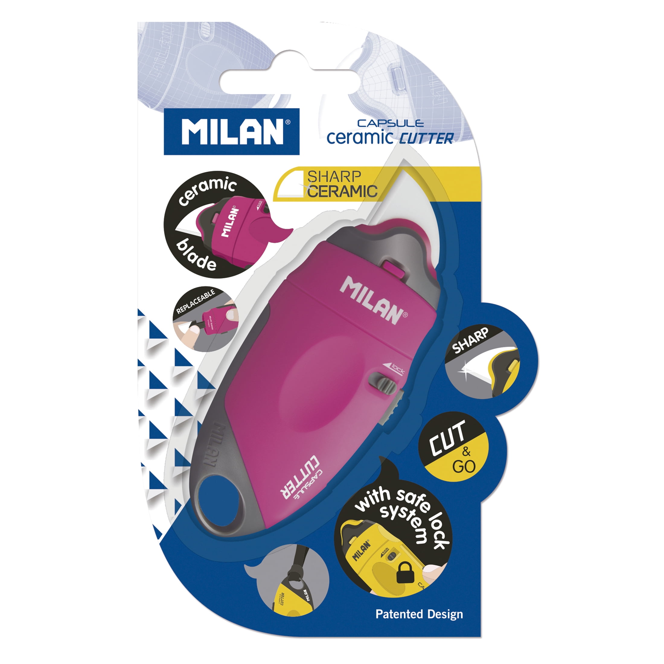 MILAN CAPSULE Straight Edge Ceramic Blade Craft Cutter Multicolor ...