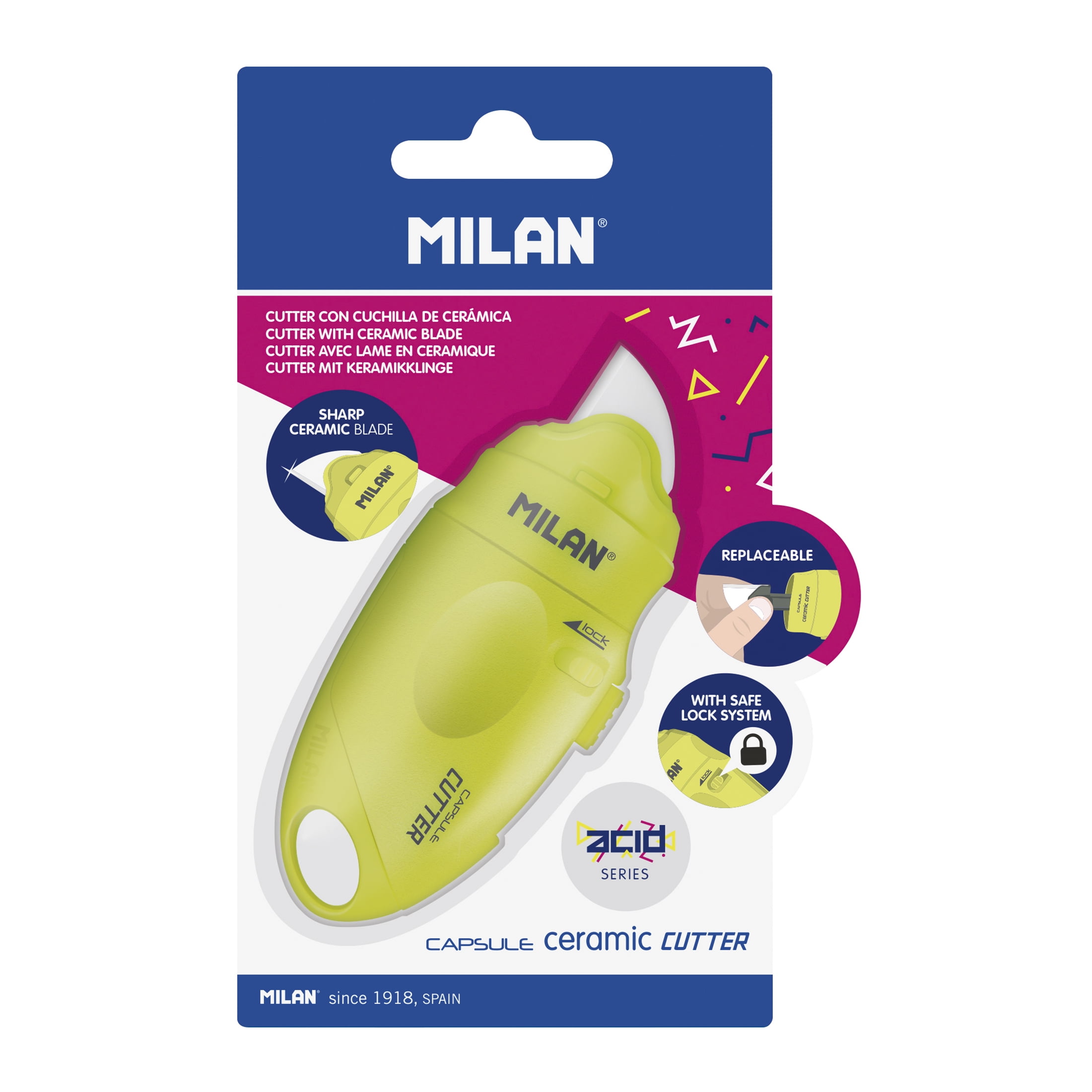 MILAN CAPSULE Straight Edge Ceramic Blade Craft Cutter Yellow - Walmart.com