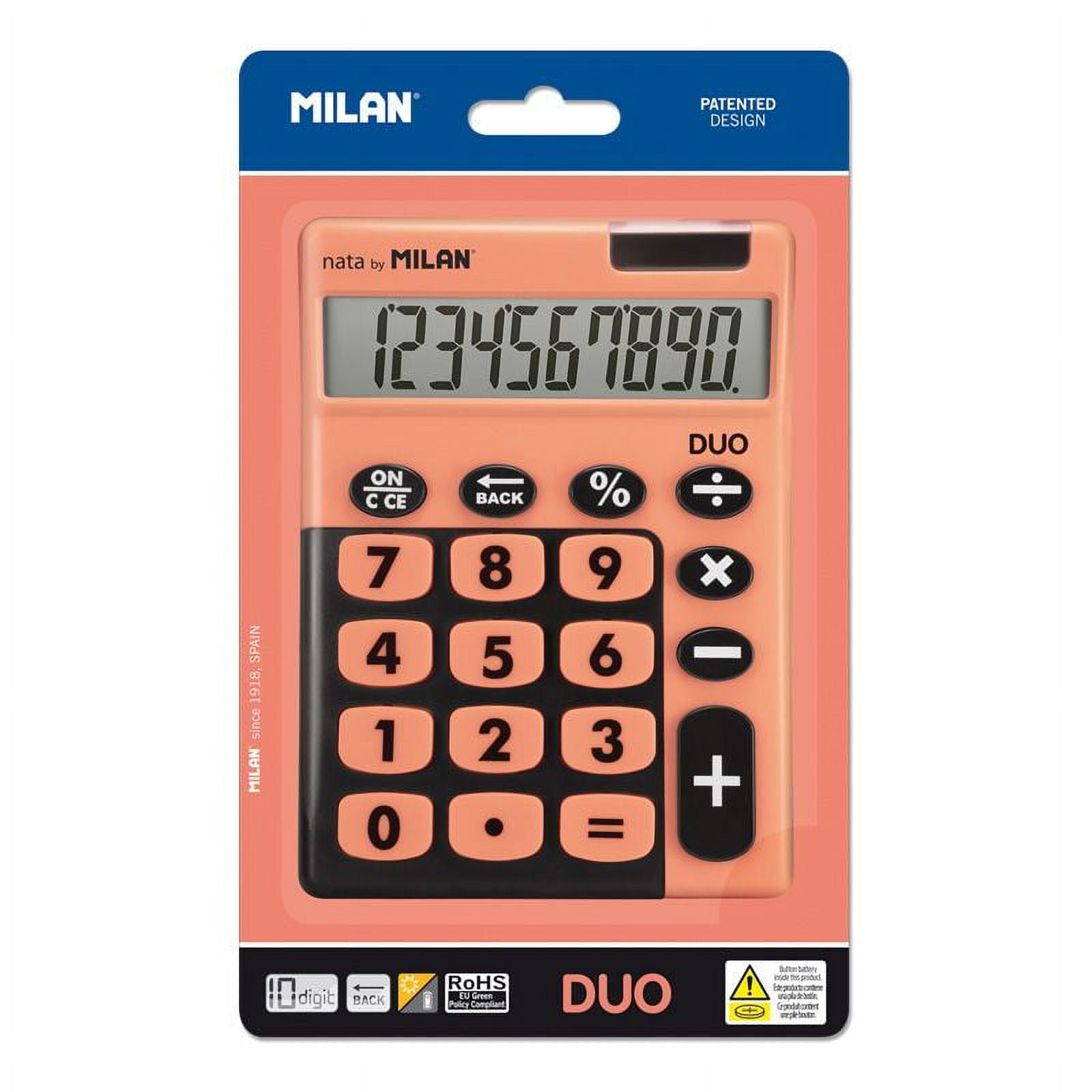 MILAN Duo Desktop Calculator, Battery and Solar Power, Multicolor ...