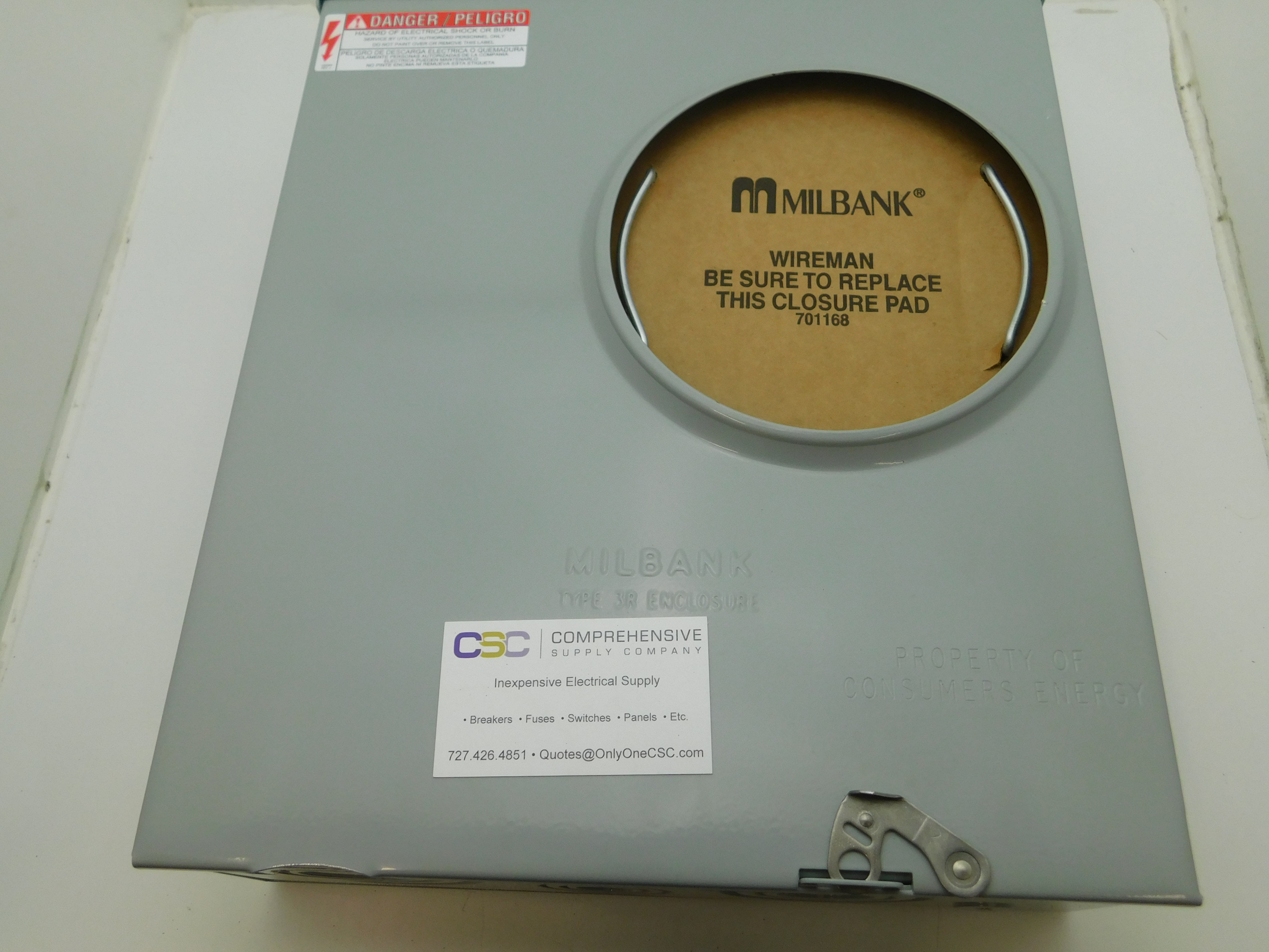 MILBANK 200A AMP 600V 1PH/3W NEMA 3R RINGLESS UG METER SOCKET W/BYPASS - U5008-O-TG-KK-CE - NIB ...