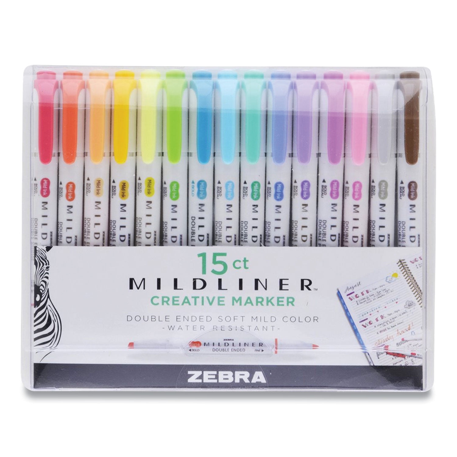 MILDLINER DOUBLE ENDED HIGHLIGHTER, ASSORTED INK COLORS, BOLD-CHISEL ...