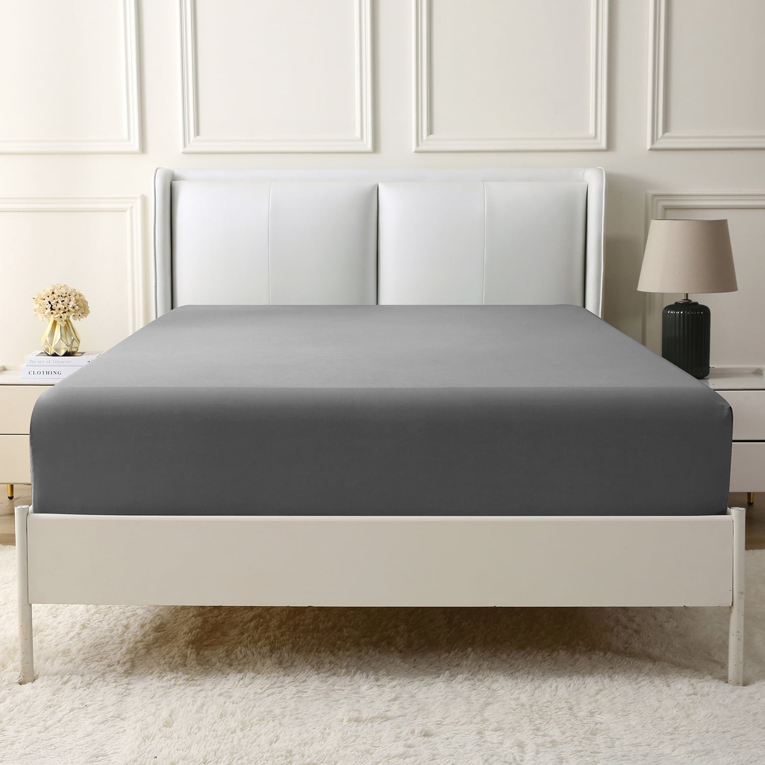 "Mildly 22"" Extra Deep Elastic Pocket Fitted Sheet Queen, Ultra-Soft ...