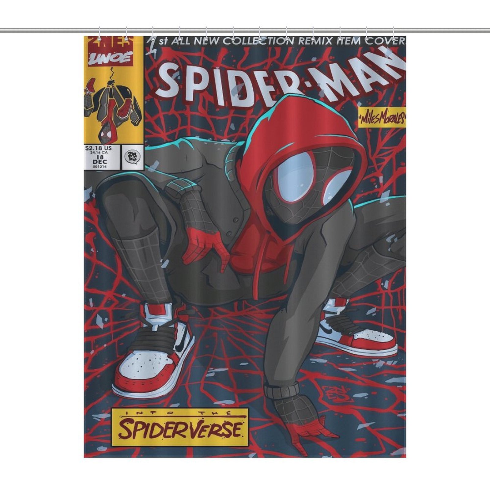 MILES MORALES SPIDER-MAN Shower Curtain,Shower Curtain Liner,Bath ...
