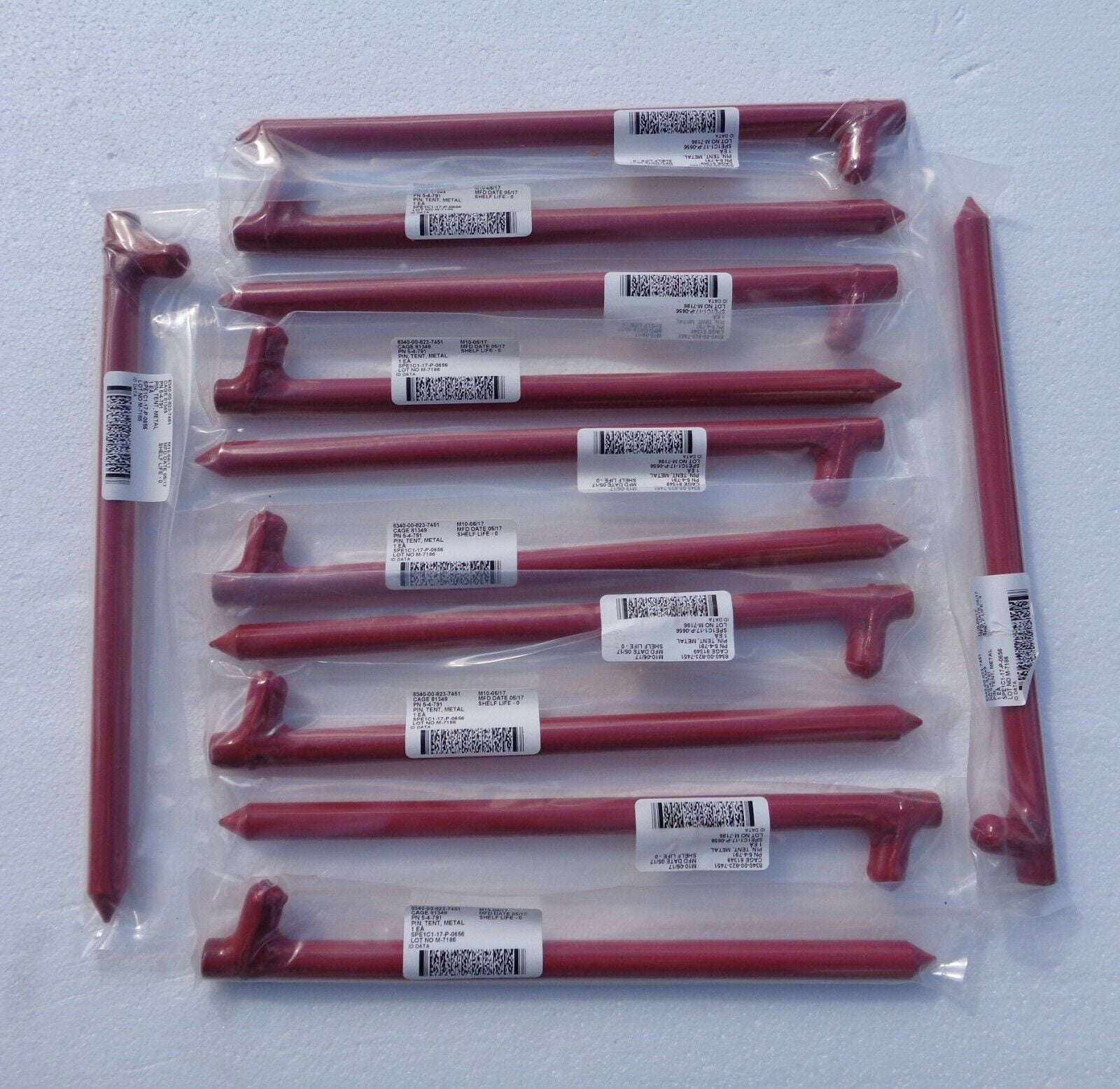 MILITARY 12" FORGED STEEL ANTENNA / TENT STAKES TENT PINS TENT PEGS LOT ...