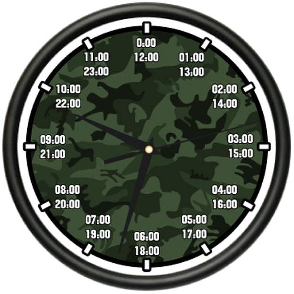MILITARY TIME Wall Clock army navy marine air force time timing gift ...