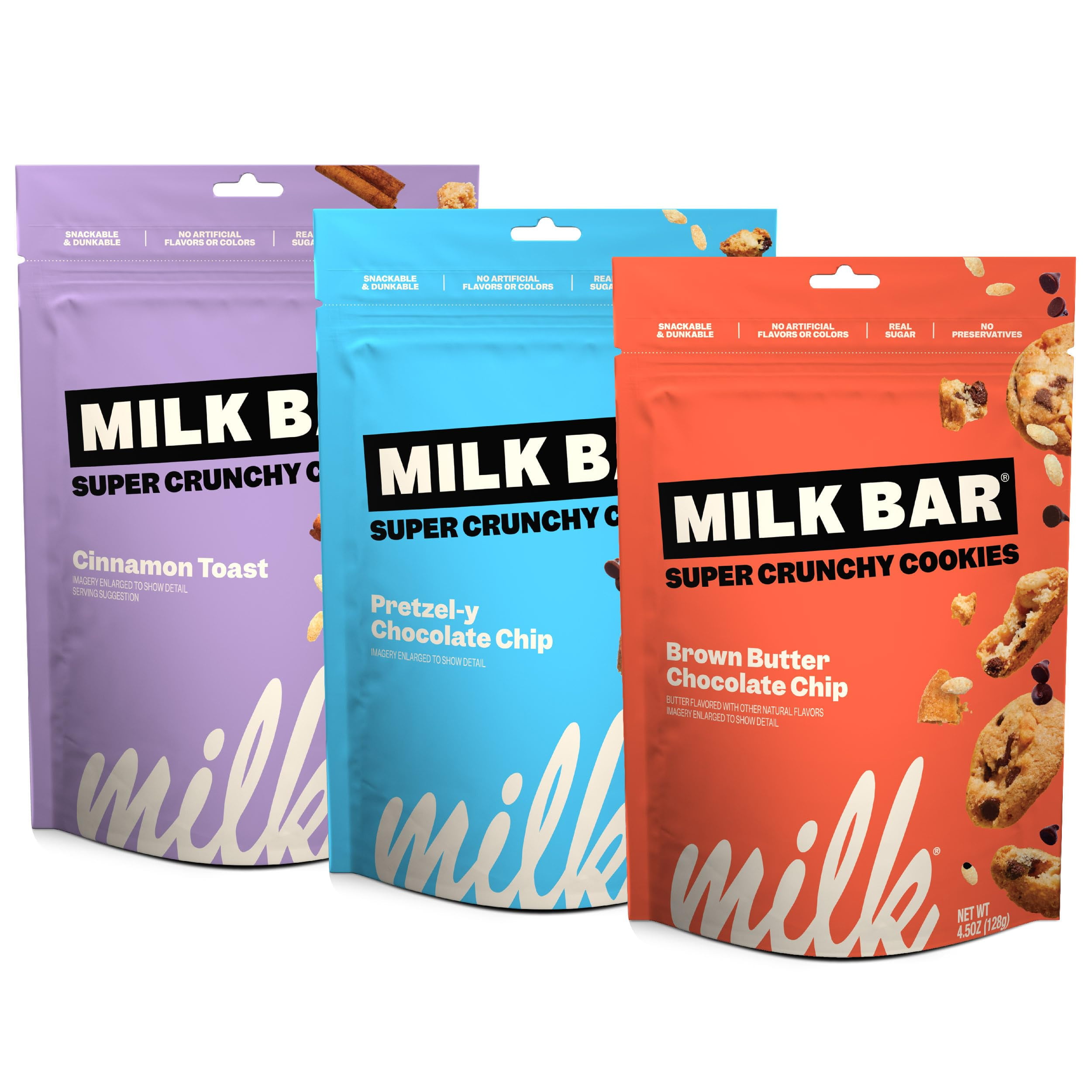 MILK BAR Super Crunchy Cookies - Cinnamon MHD1Toast, Pretzel-y Chip ...