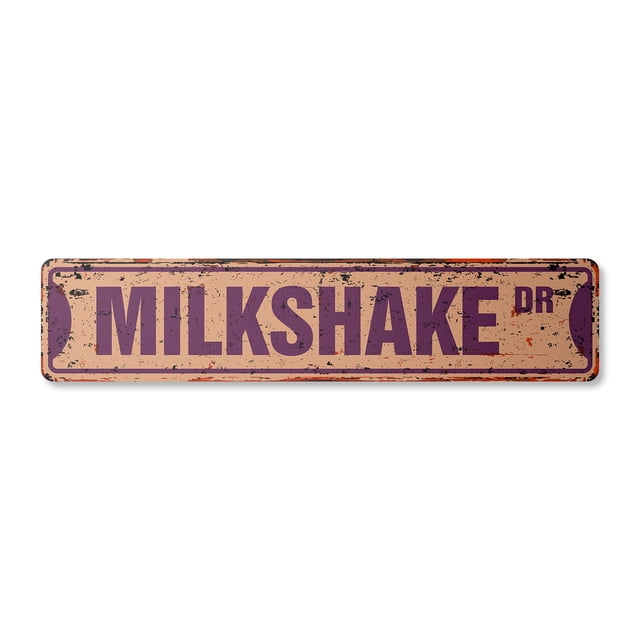 MILKSHAKE Vintage Plastic Street Sign ice cream shop lover milk ...