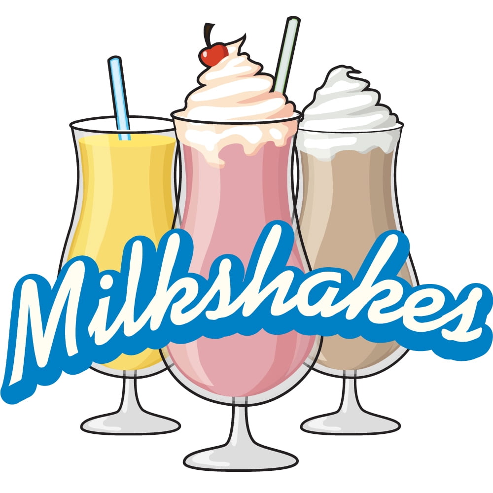 MILKSHAKES 36" Concession Decal sign cart trailer stand sticker ...