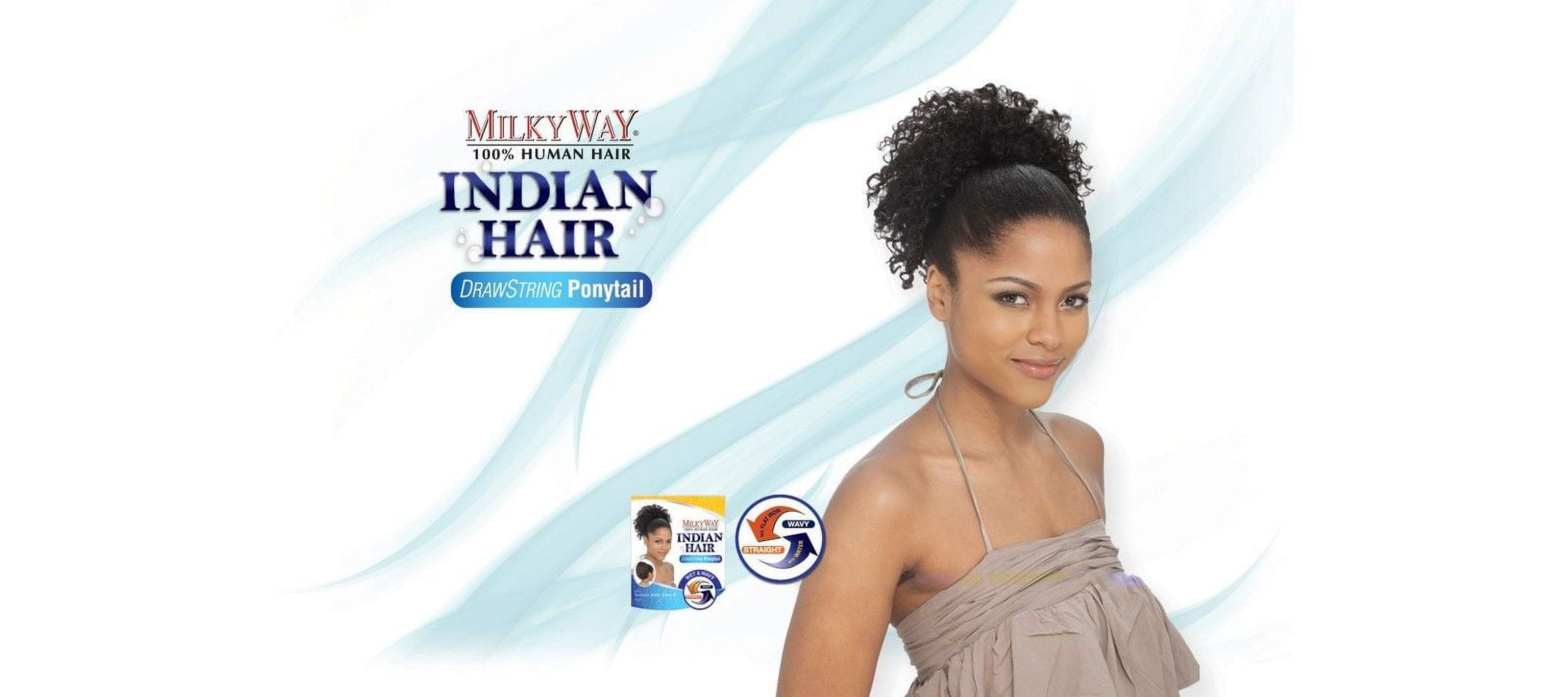 MILKY WAY 100% Human Hair Ponytail - INDIAN JERRY PONY 8 (Wet & Wavy ...
