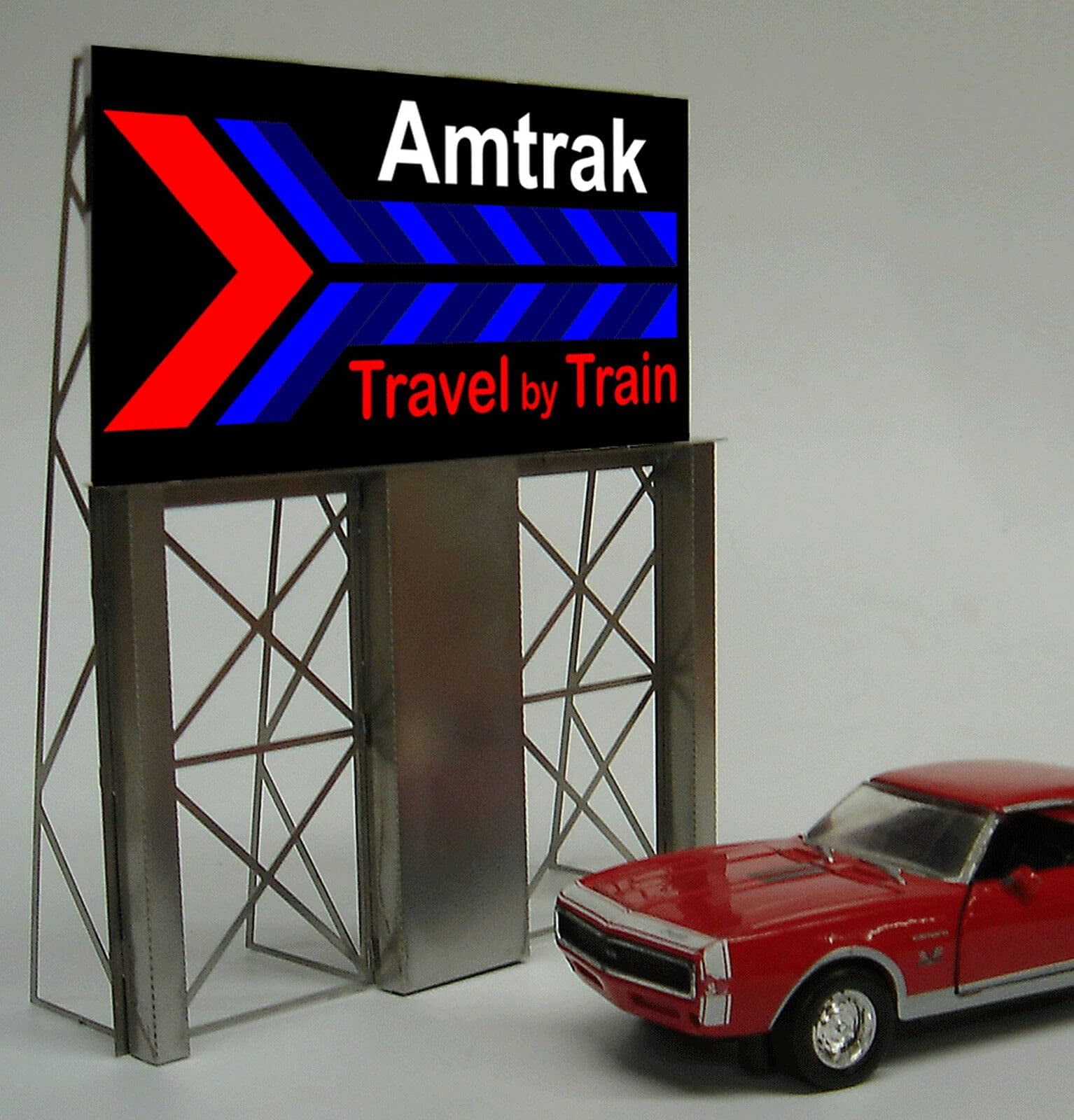 MILLER ENGINEERING AMTRAK TRAVEL BY TRAIN BILLBOARD SIGN HO & O GAUGES ...