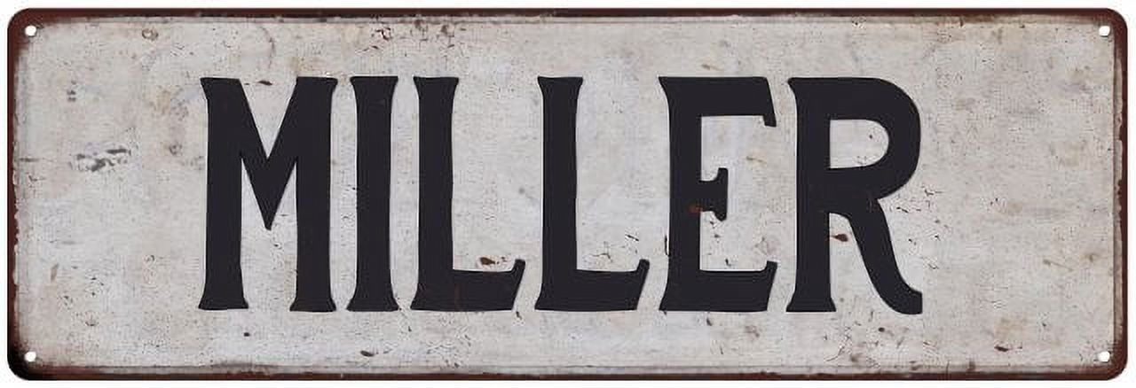 MILLER Vintage Look Rustic Chic Metal Sign 8x24 108240036363 - Walmart.com