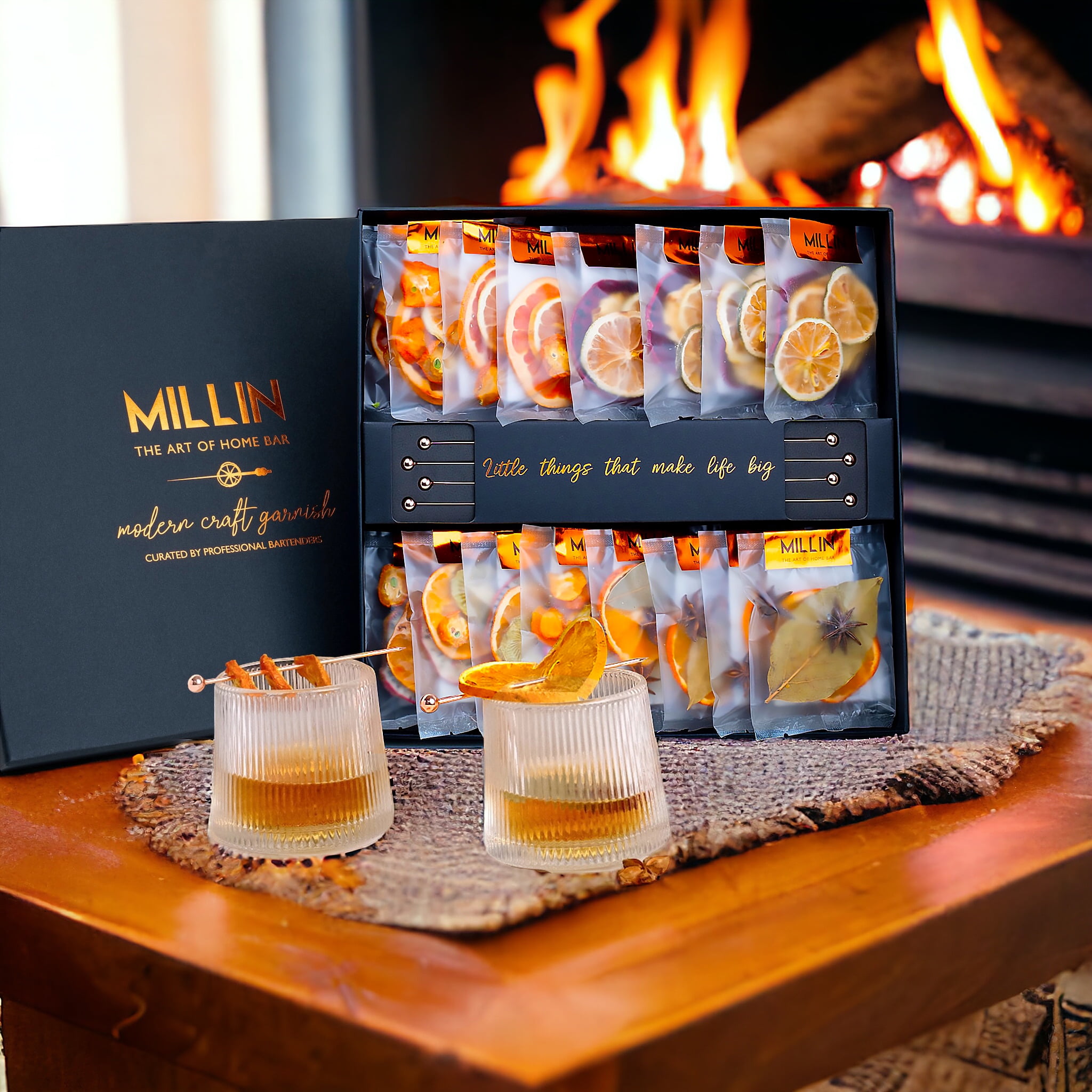 MILLIN Gourmet Garnish Gift Set with Cocktail Picks I 100% Natural ...