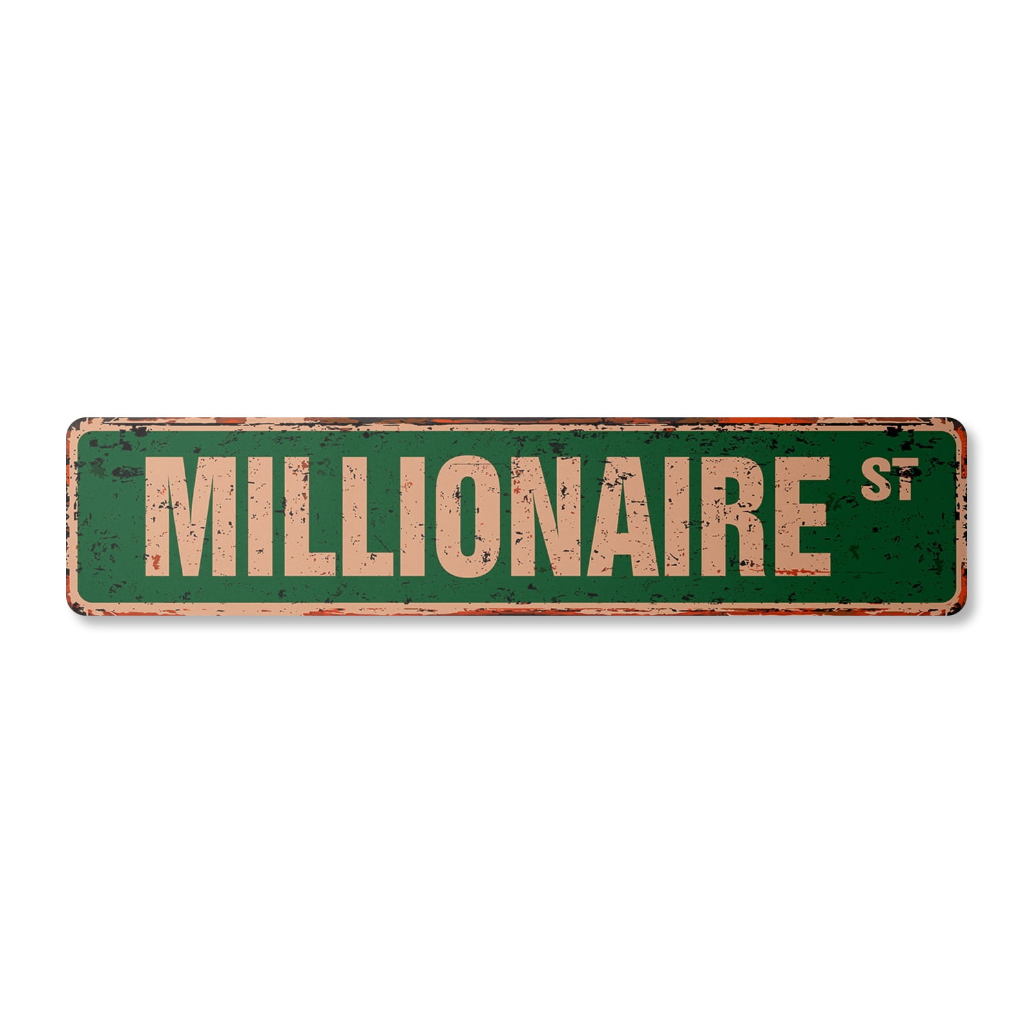 MILLIONAIRE Vintage Plastic Street Sign rich business owner man money ...
