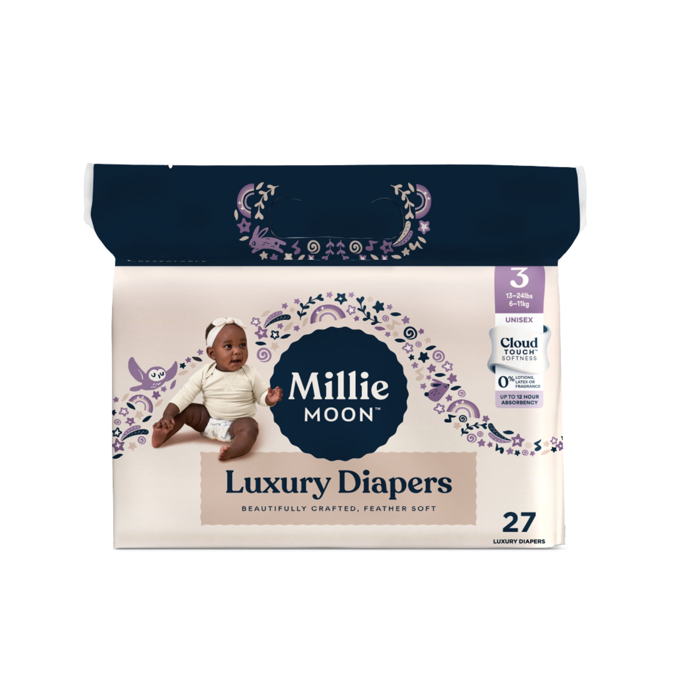 Millie Moon Luxury Diapers, Size 3, 27 Count - Walmart.com