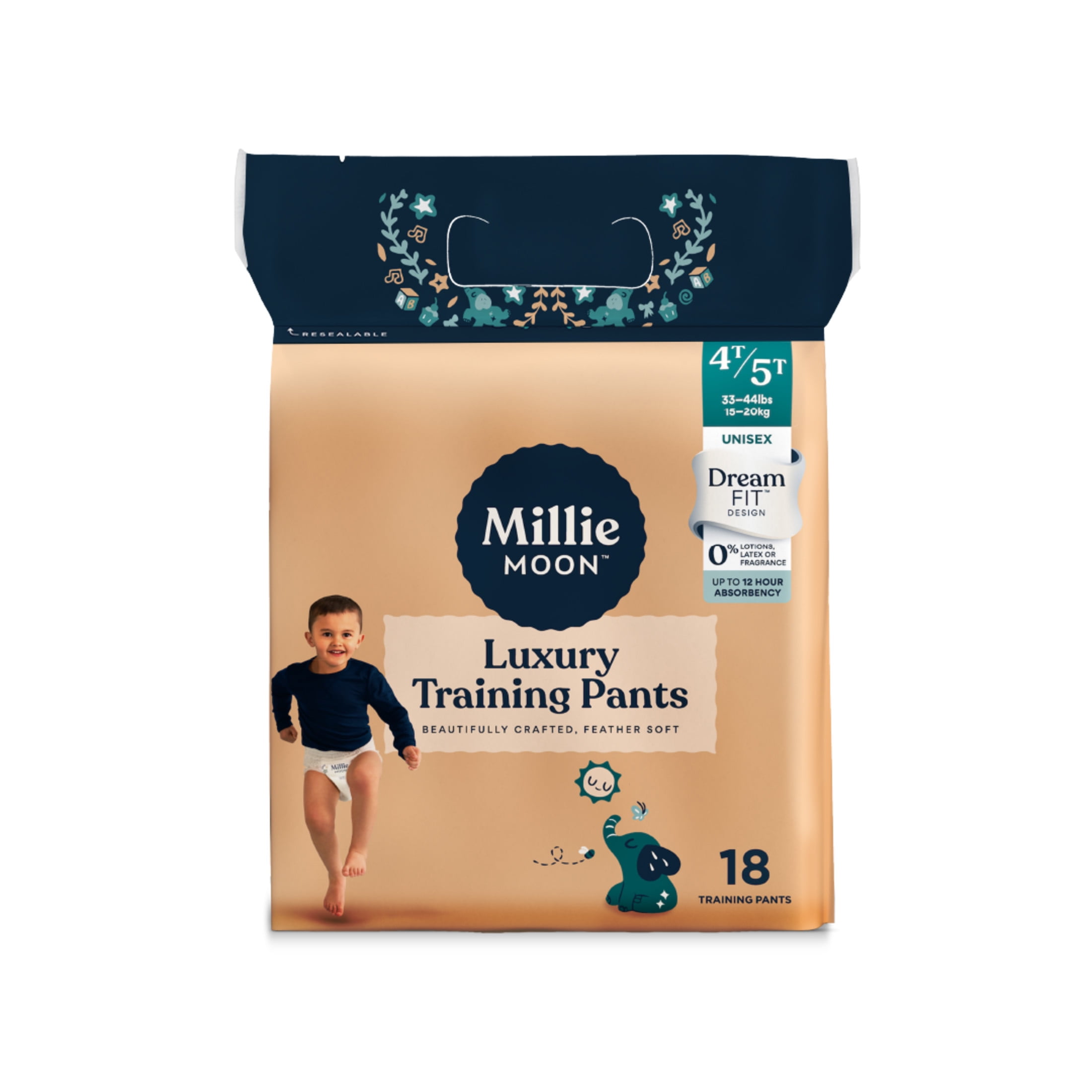 Millie Moon Luxury Training Pants, Size 4T-5T, 18 Count - Walmart.com