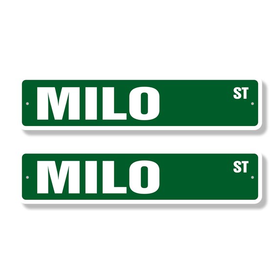 MILO Classic Street Sign (2 Pack) Childrens Name Room Sign Road Sign ...