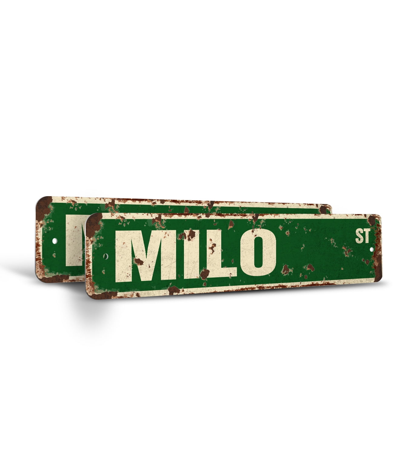 MILO Vintage Style Rustic Street Sign – (2 Pack) Childrens Name Room ...