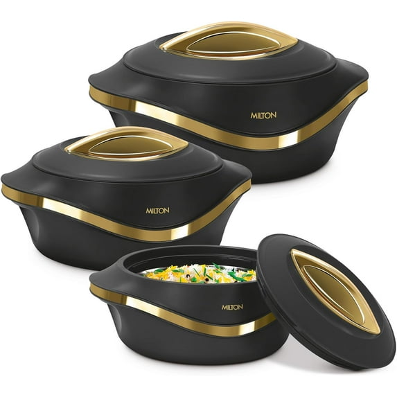 MILTON Insulated Casserole Dish with Lid 3 pc Set 2.1/1.5/1 qt. Hot Pot ...