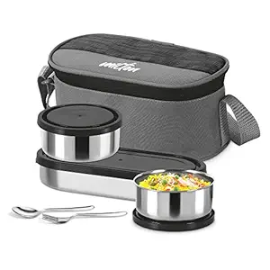 MILTON Master Stainless Steel Lunch Box (Oval Container, 450ml; 2 Leak ...