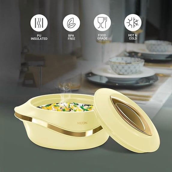 MILTON Pearl 1000 Inner Stainless Steel Casserole, 860 ml, Ivory ...
