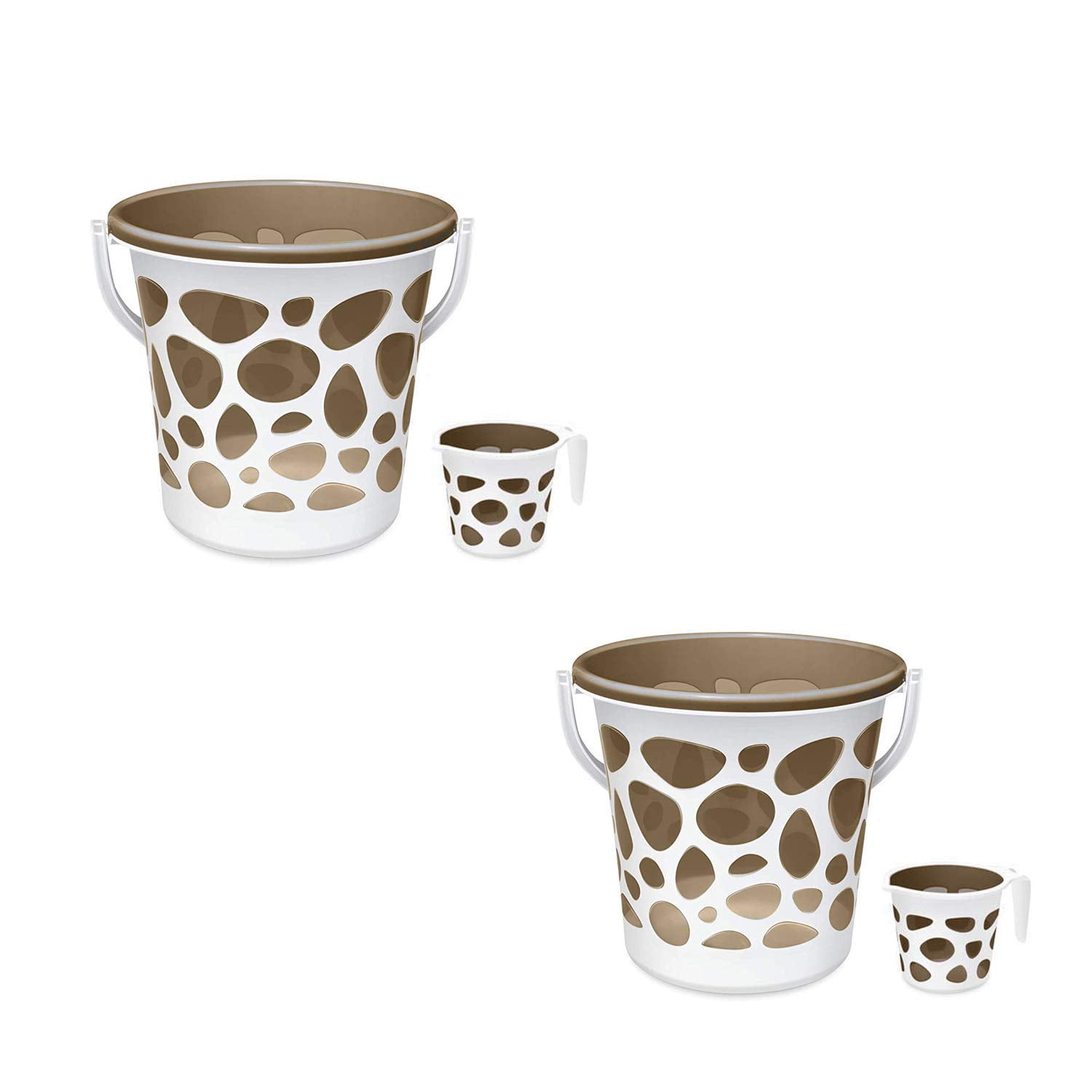 MILTON Plastic Duplex Bucket And Matching Mug Set Multicolour 18 L 2 ...
