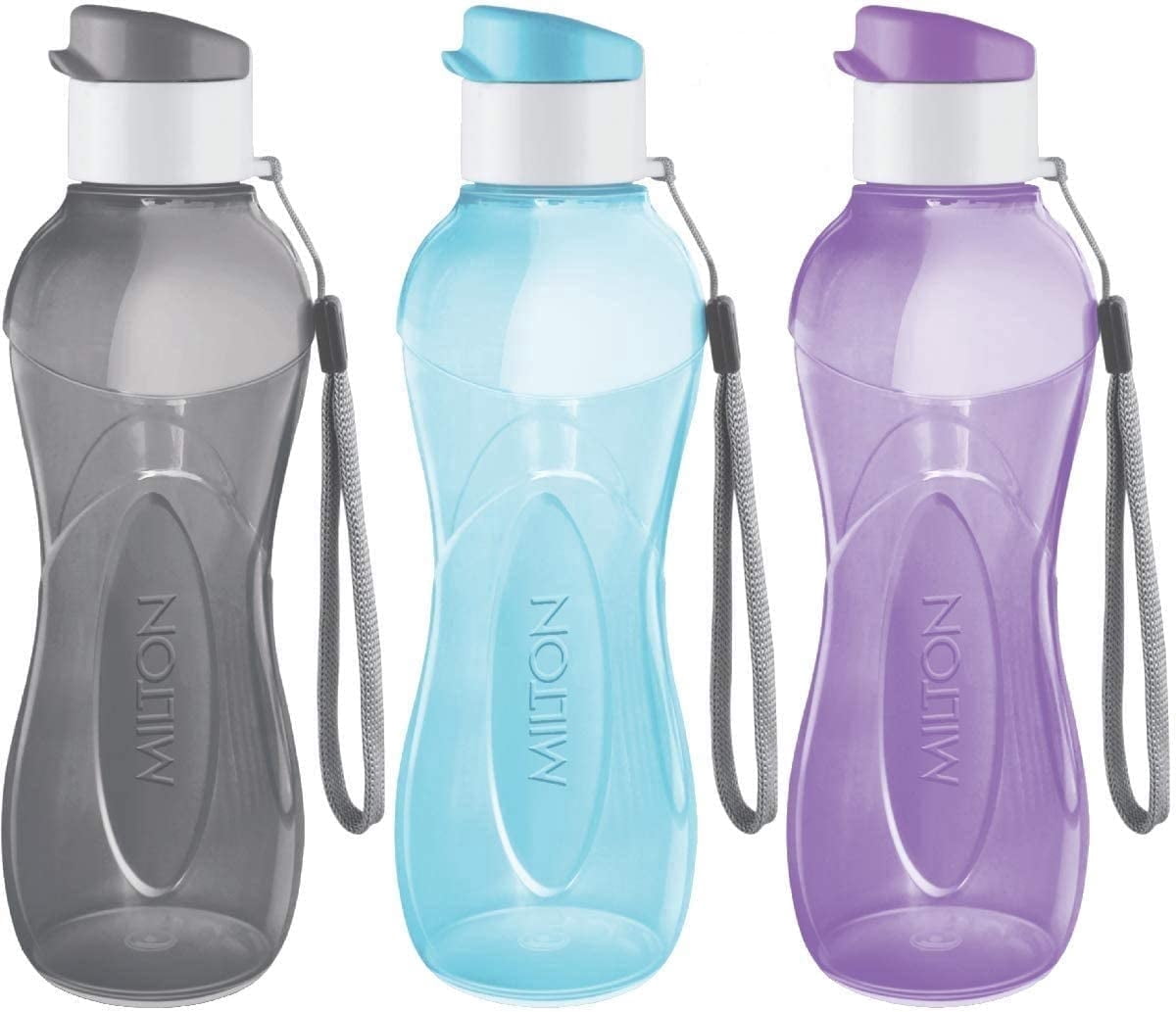 Milton, Kids Reusable Water Bottles, 12 oz, 3-pack Black Blue Purple ...