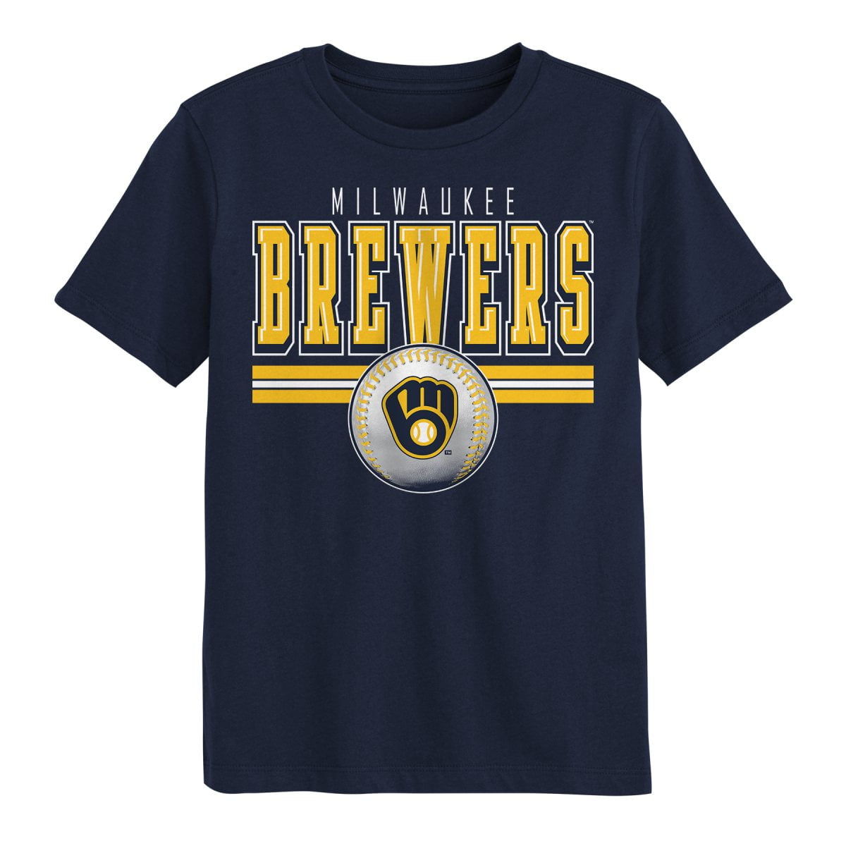 MILWAUKEE BREWERS Boys Primry Color Cotton Crew Short Sleeve Tee ...