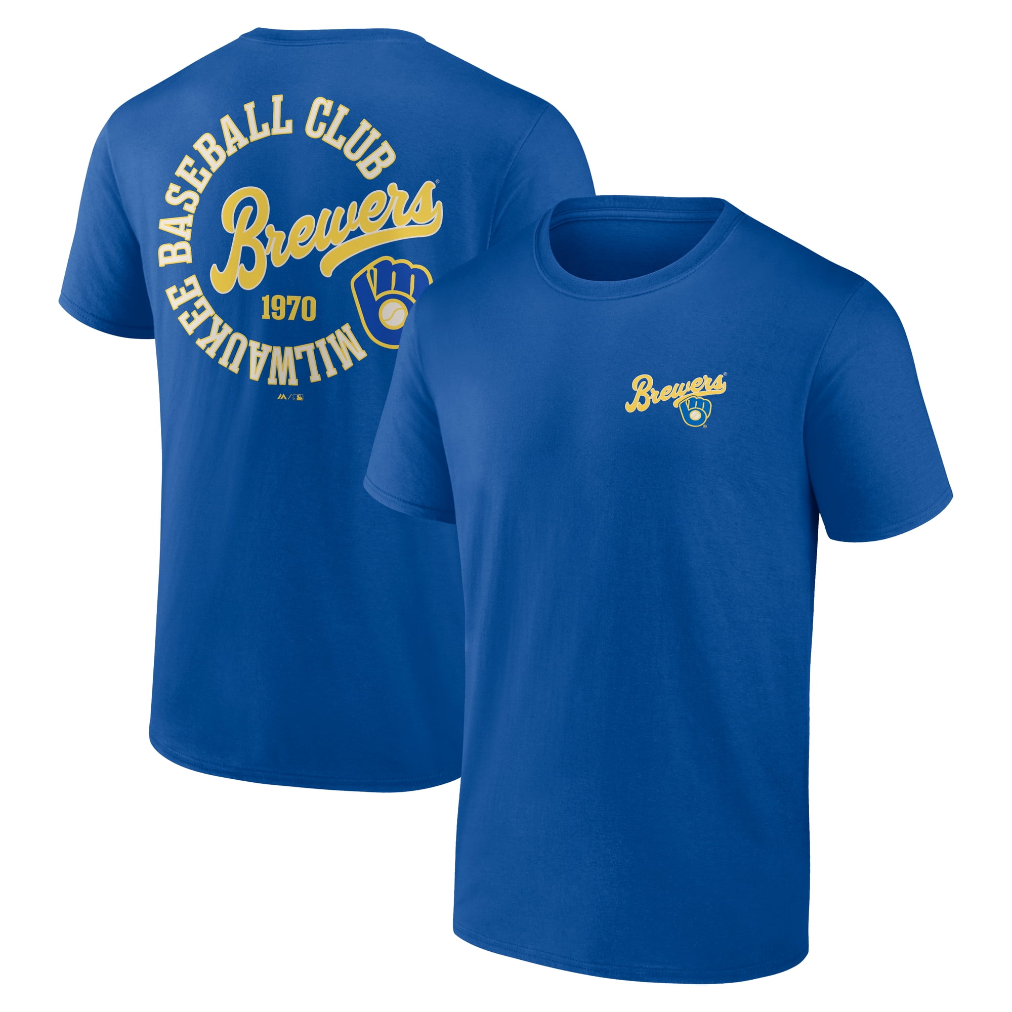 Milwaukee Brewers Men's Royal Quick Draw Bi-Blend T-Shirt, Up to Size ...