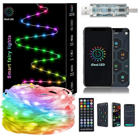 Christmas String Lights Indoor 16.4FT 33LEDs, Smart RGB Fairy Twinkle ...
