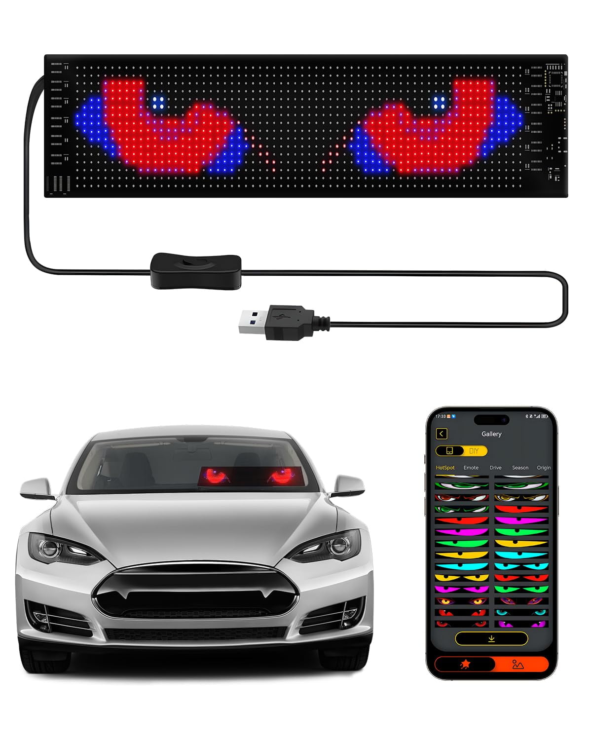 MIMIRGB Devil Eyes Light IFF17 for Cars, Programmable LED Eyes for Car ...
