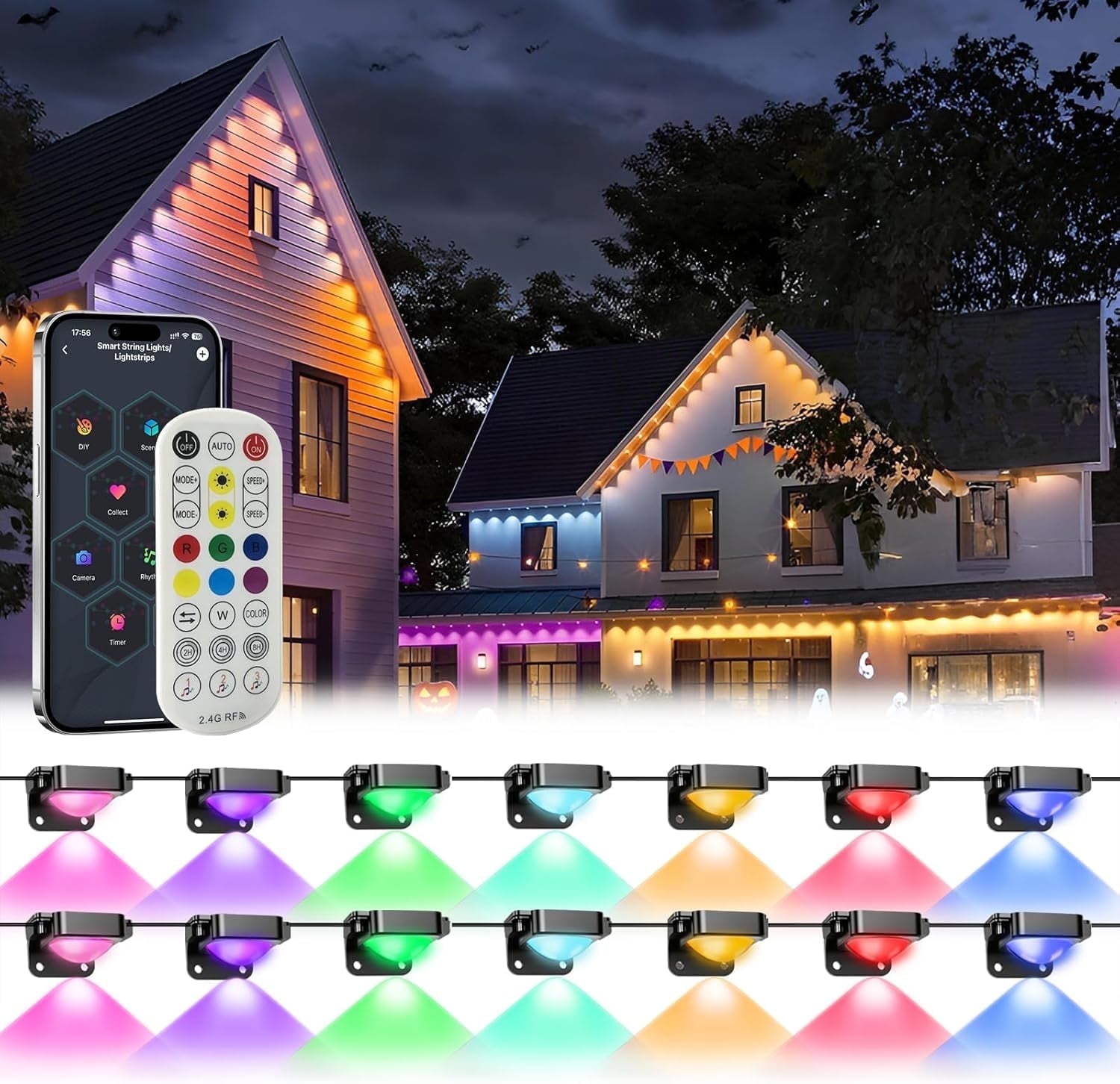 Permanent Outdoor Lights, 300ft RGBIC Outdoor Lights with 180 LED ...