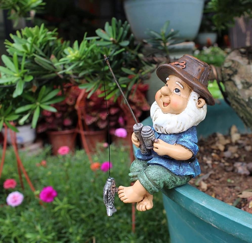 MIMISTIDIO Miniature Dwarf Elf Figurines for Outdoor Pond Decor ...