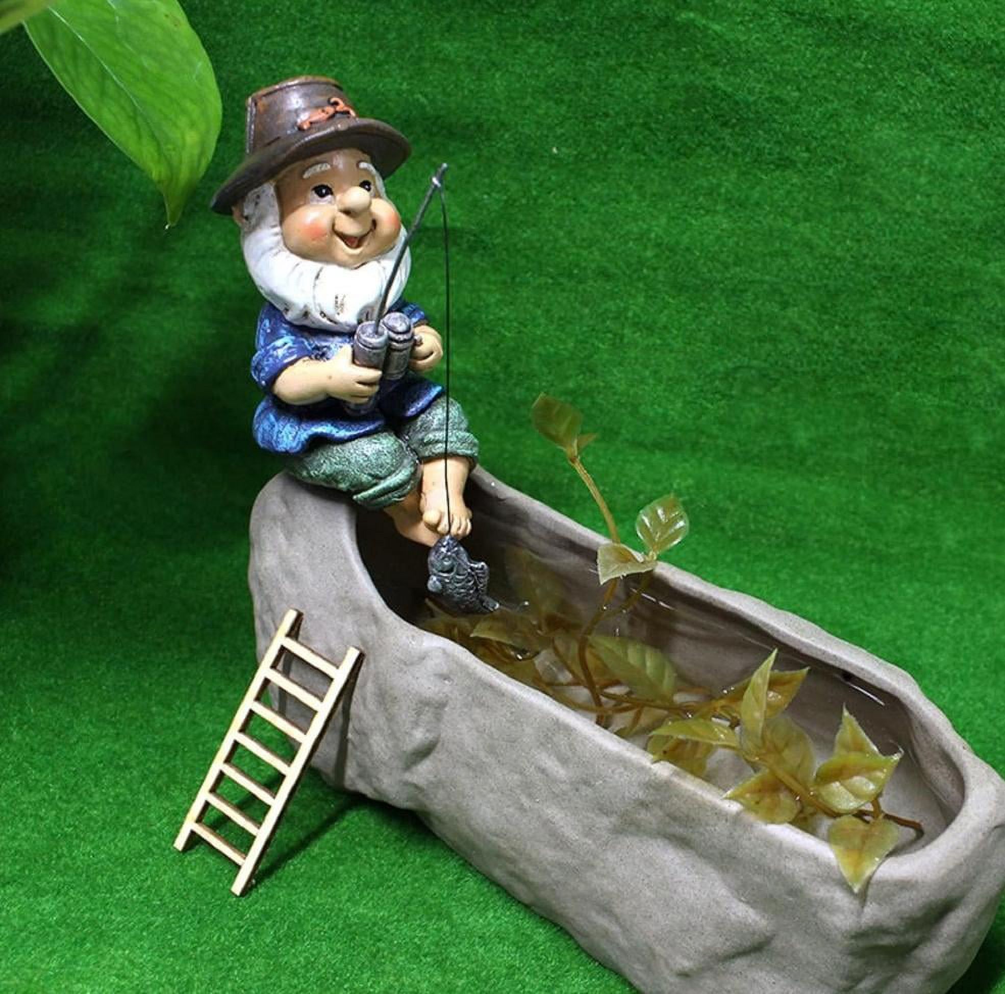 MIMISTIDIO Pond Fishing Gnome Statues for Garden Decor - Walmart ...