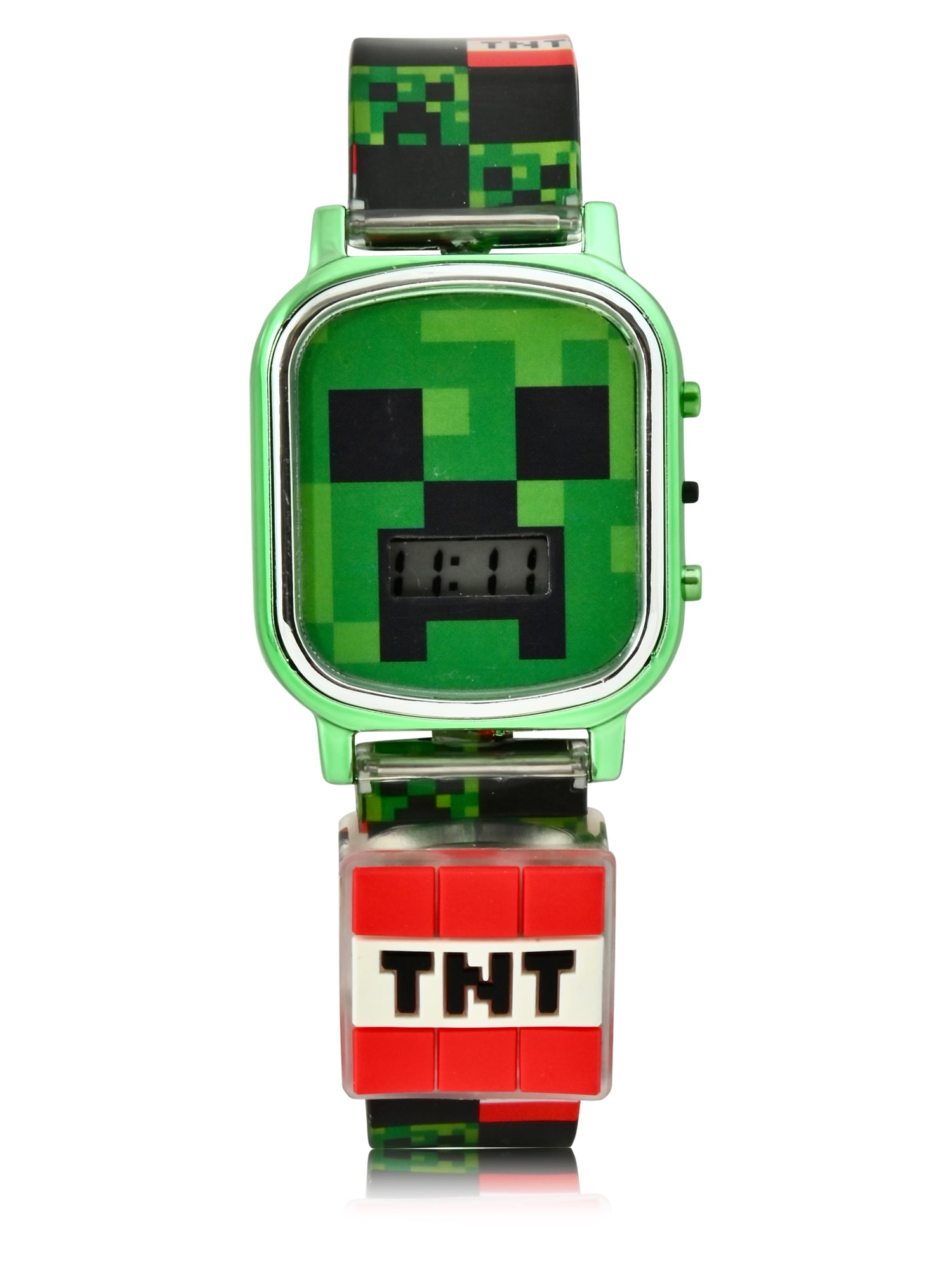 MIN4237WM Minecraft Kids Flashing Lights LCD Watch with Printed Strap ...
