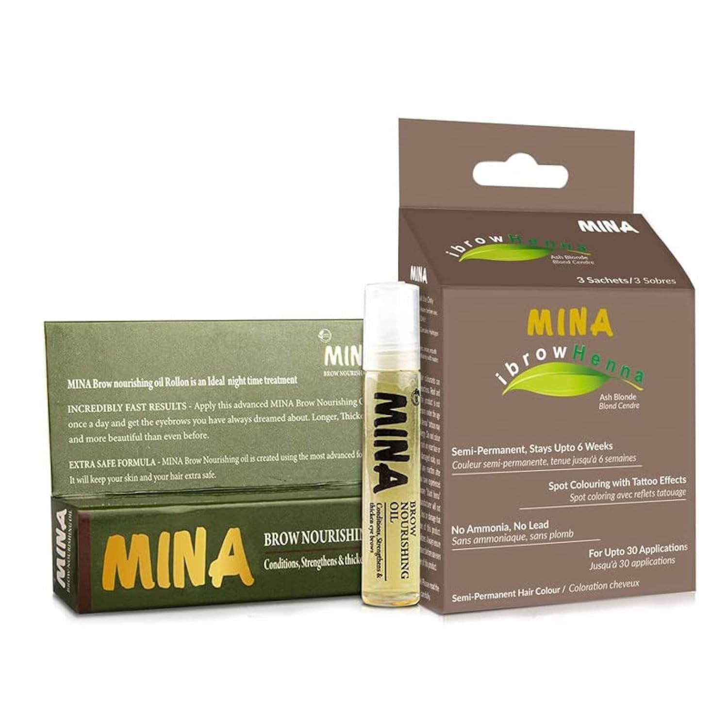 MINA ibrow Professional Hair Color Kit Regular Pack Ash Blond (Ash ...