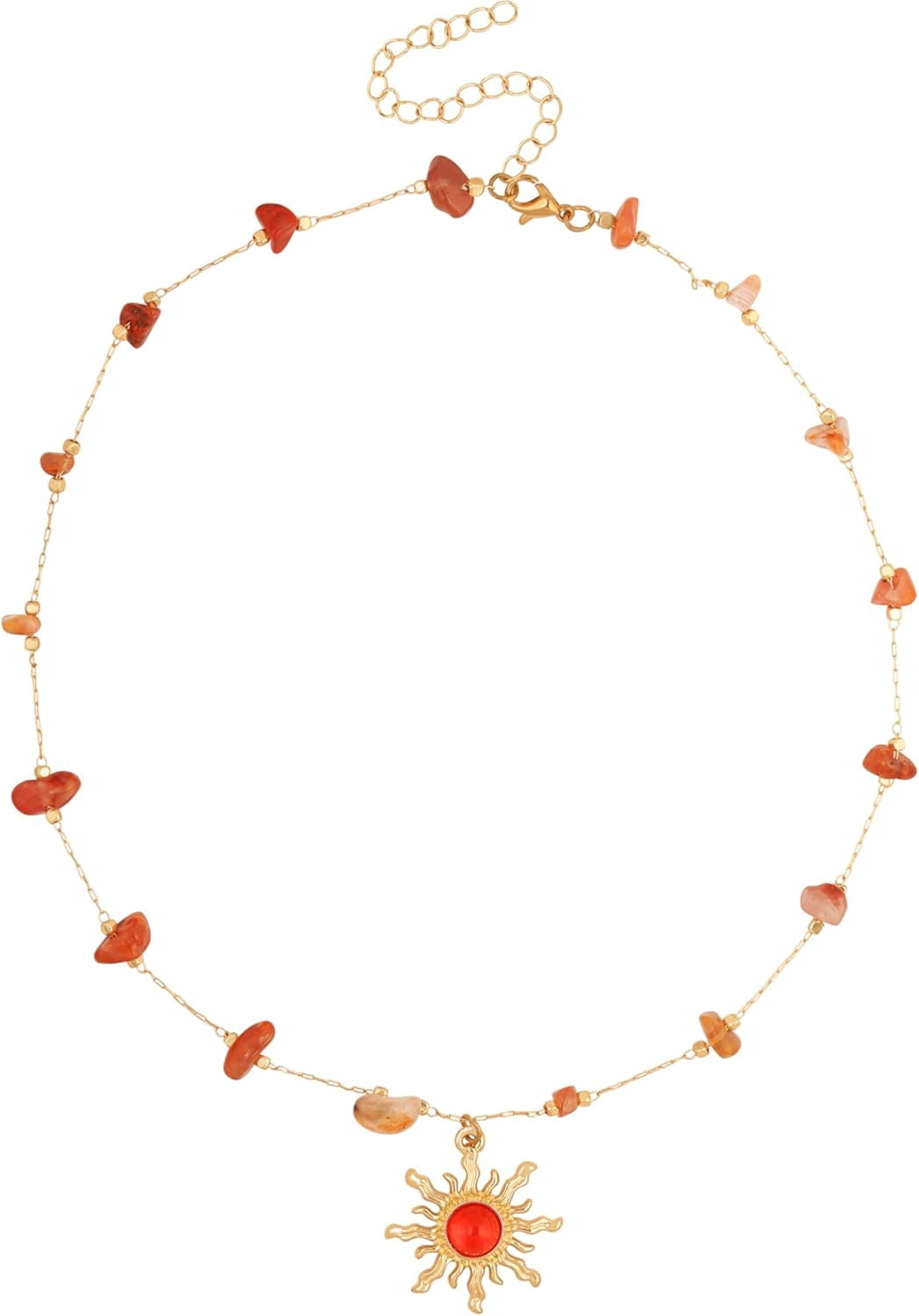 MINCHI Boho Vintage Hippie Gold-Tone Sunburst Stone Choker Necklace – A ...