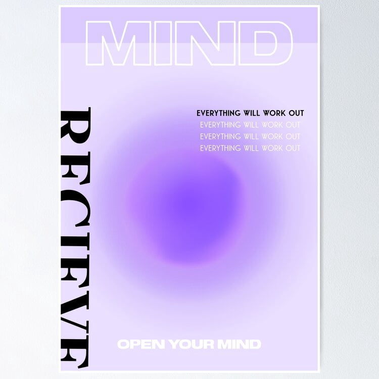 MIND Spiritual Gradient Energy Aura Purple UNFRAMED Poster, 16x24 ...