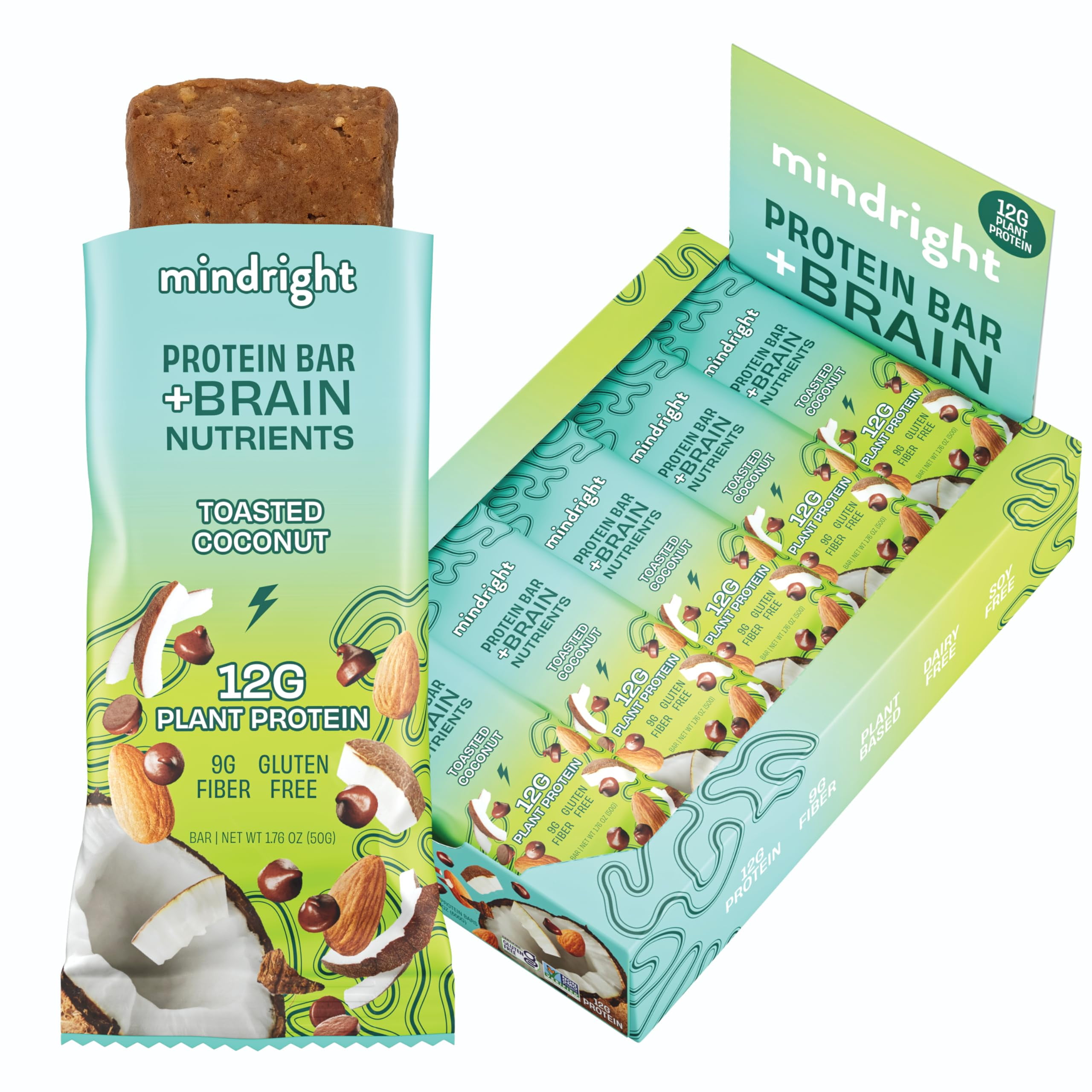 MINDRIGHT Superfood Vegan Protein STF9 Bars | Gluten Free Non-Gmo Sugar ...