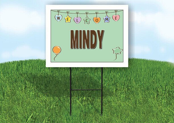 MINDY WELCOME BABY GREEN 18 in x 24 in Yard Sign Road Sign with Stand ...