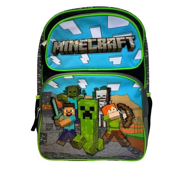 MINECRAFT 16 inches Large Backpack With 2 Mesh Pockets - Walmart.com