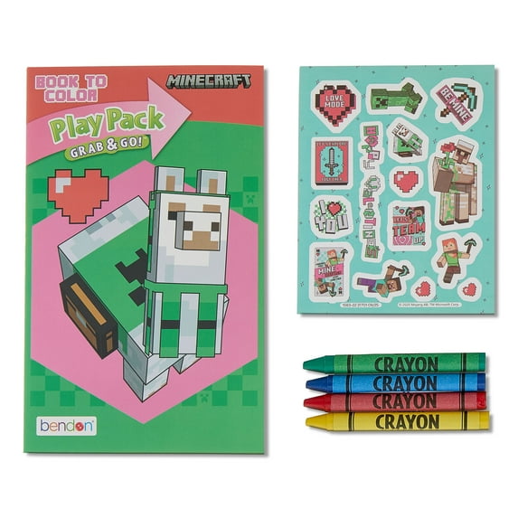 Minecraft Valentine's Day Grab & Go Play Pack, 24-Page Mini Coloring ...