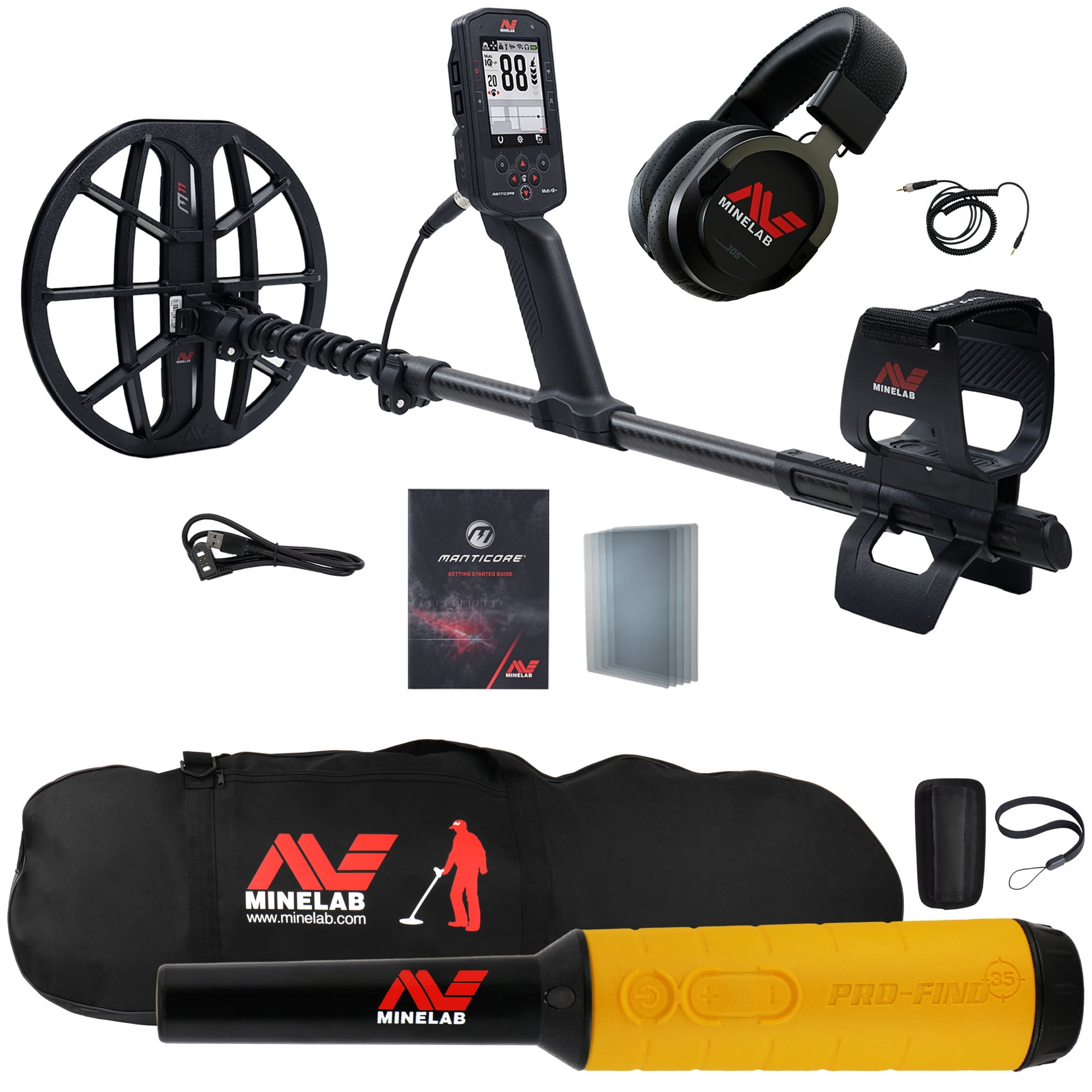 Waterproof MINELAB Manticore High Power Fast Response Metal Detector with Pro Find 35 Pinpointer ...