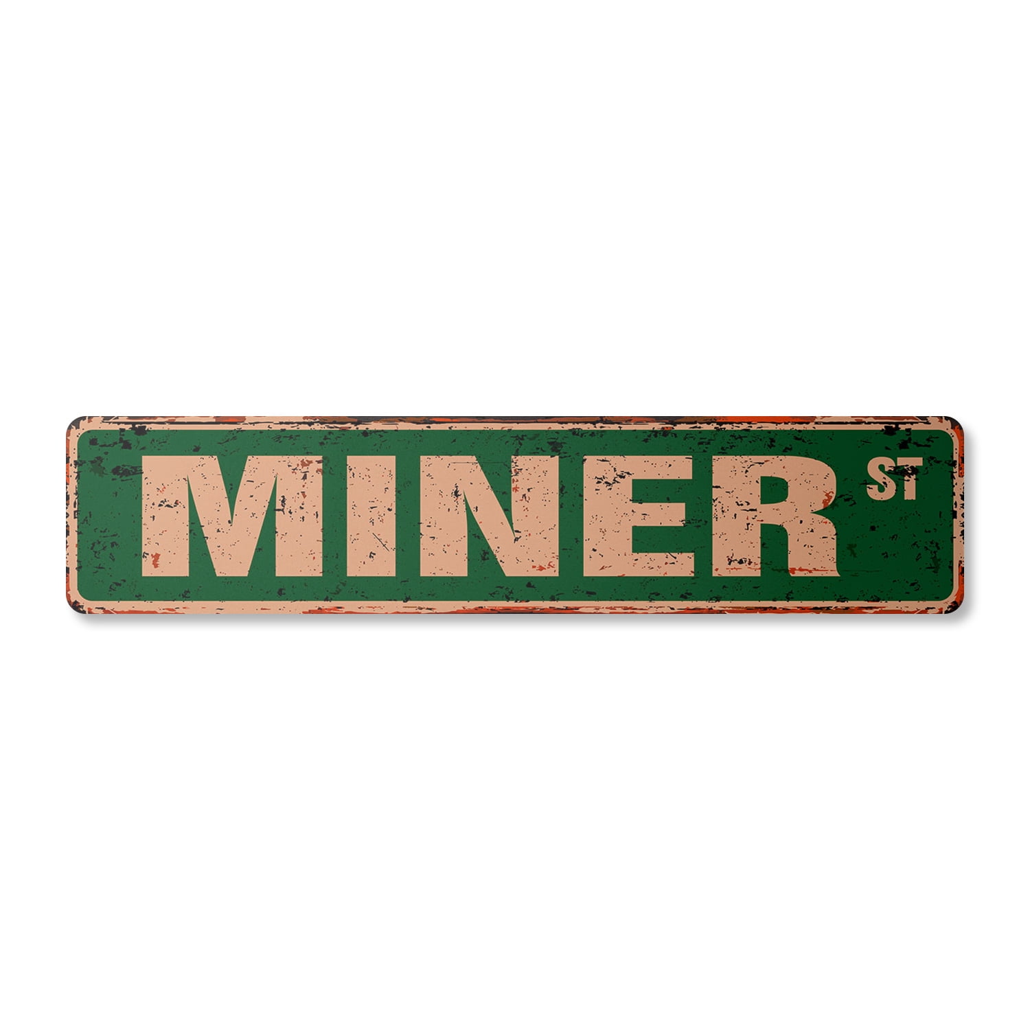 MINER Vintage Plastic Street Sign coal gold digger mine iron | Indoor ...