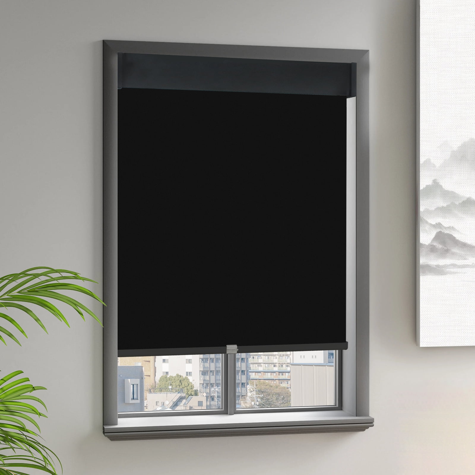 MING CHEN Cordless Roller Window Shades 100% Blackout Window Blinds ...