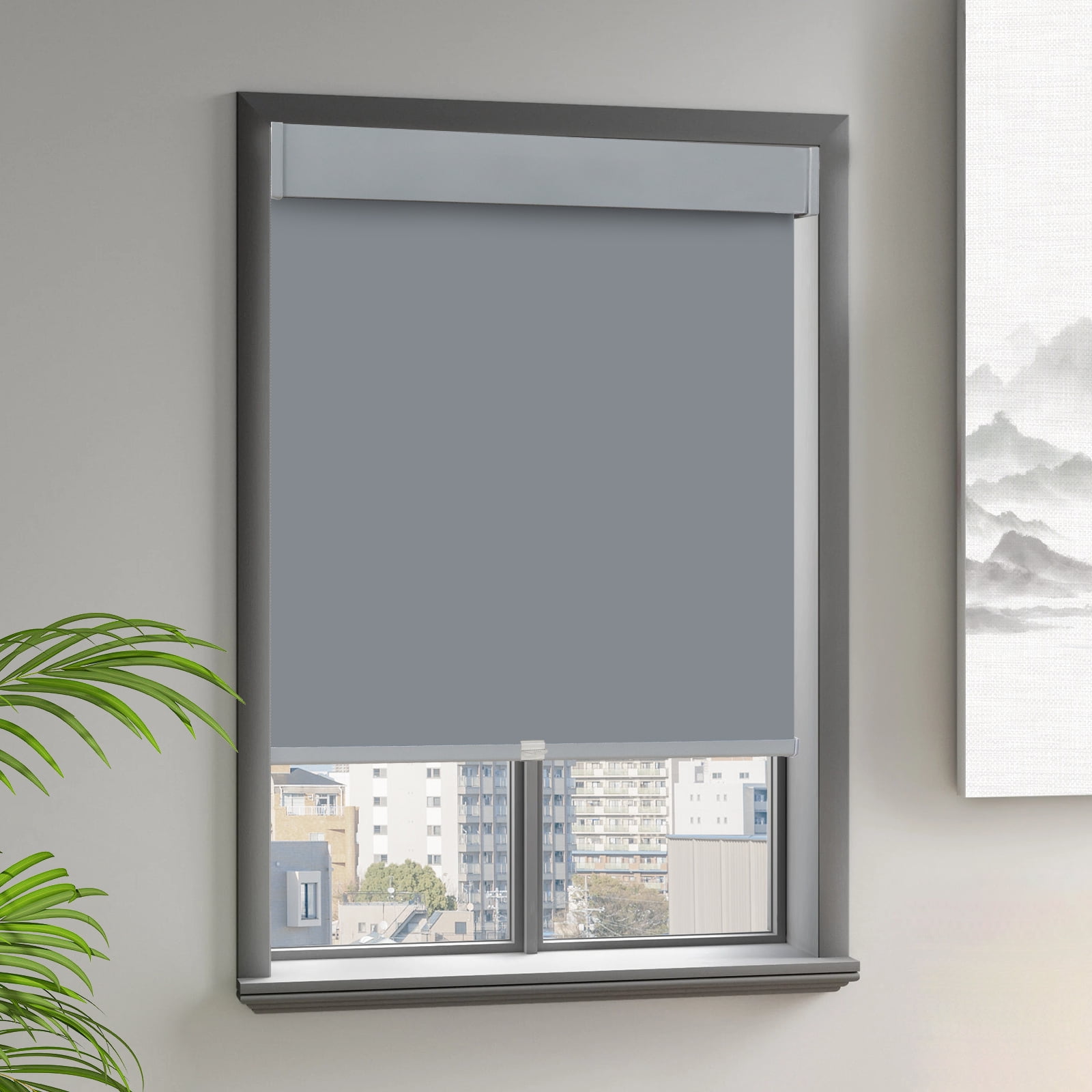 MING CHEN Cordless Roller Window Shades 100% Blackout Window Blinds ...