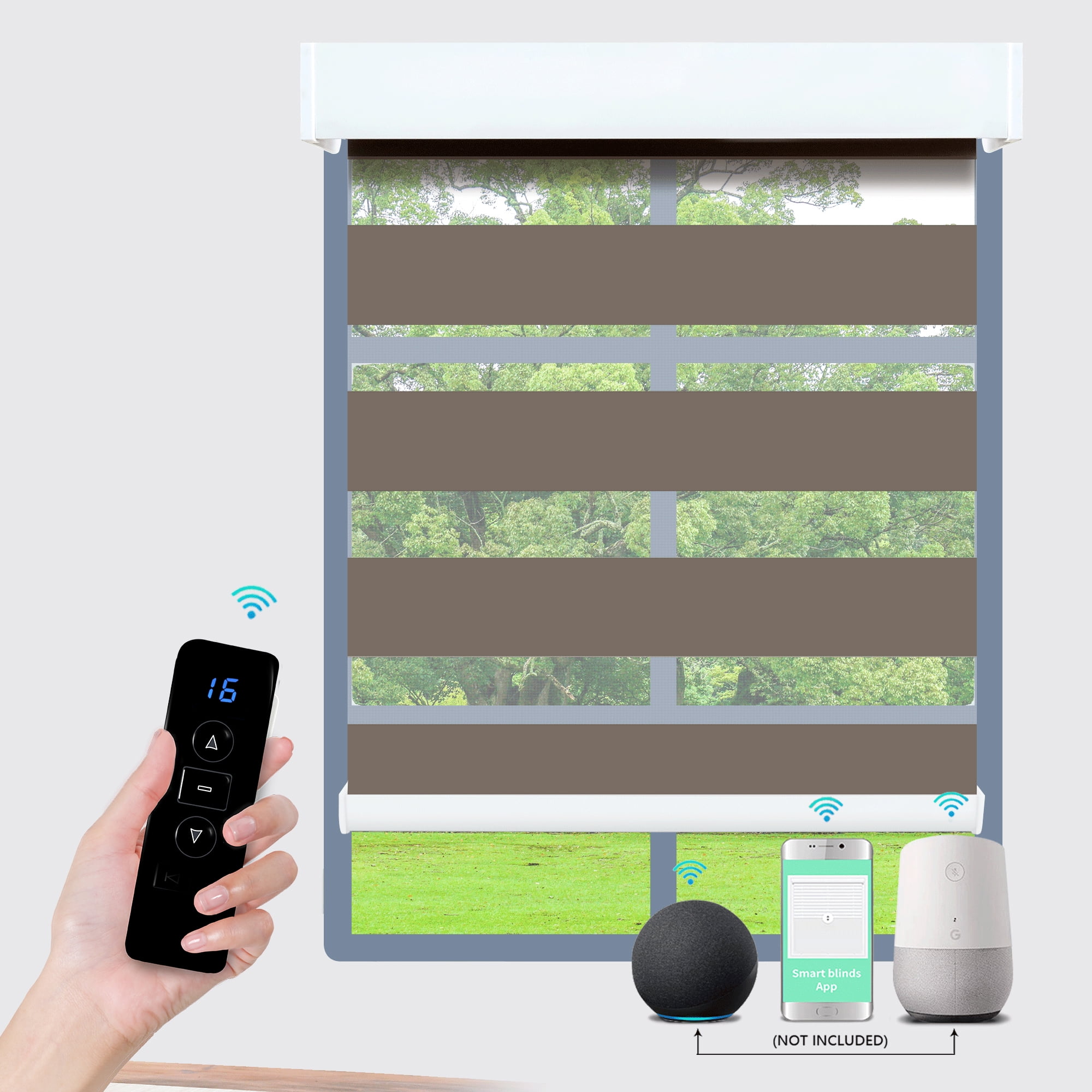 MING CHEN Motorized Zebra Blinds, Remote Control Day and Night Roller ...