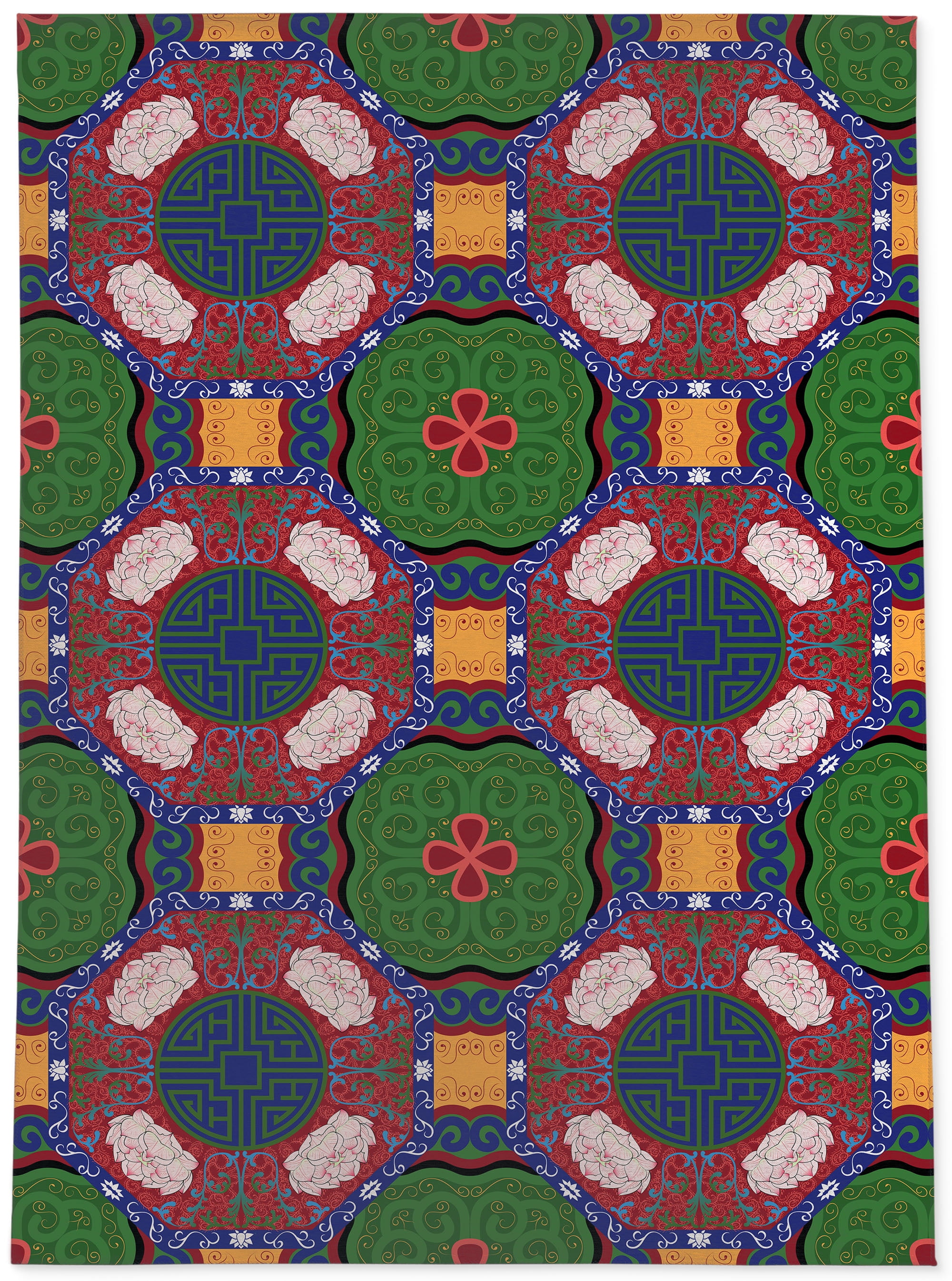 MING RED AND GREEN Outdoor Rug By Kavka Designs - Walmart.com