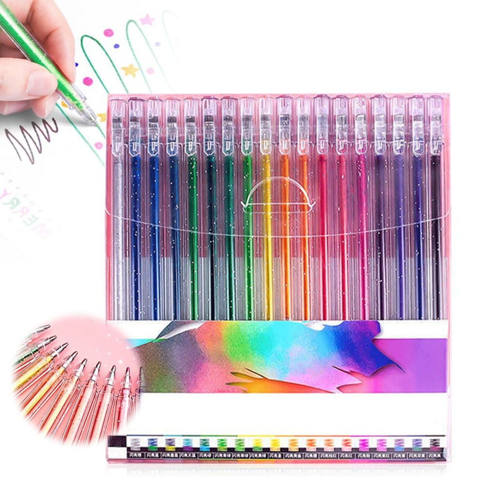 MINGFENGS 2024 Glitter Gel Pen Set - 30ml Vibrant Colored Markers for ...